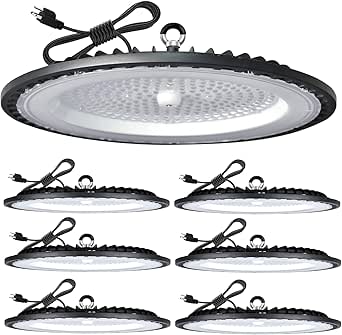 ONLYLUX LED High Bay Light 200w, Garage Lightsing, LED Shop Lights 5000K Daylight 30000LM 6 Pack ...