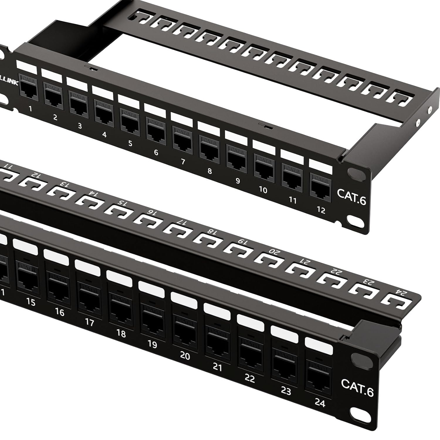 Amazon.com: iwillink 12 Port RJ45 Through Coupler Cat6 Patch Panel with ...