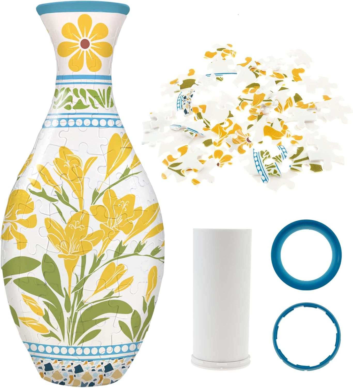 Foppla Puzzle Vase,DIY Unique Flower Vase,Decorative 3D Jigsaw Vases ...