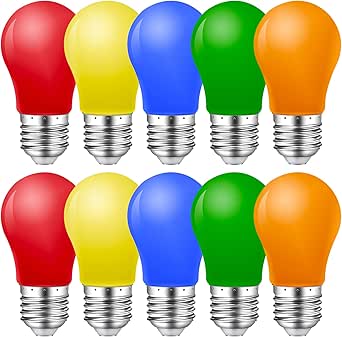 MZyoyo 1W Colored LED Bulb,E26/E27 K45 Colored Bulbs,Multicolor LED ...