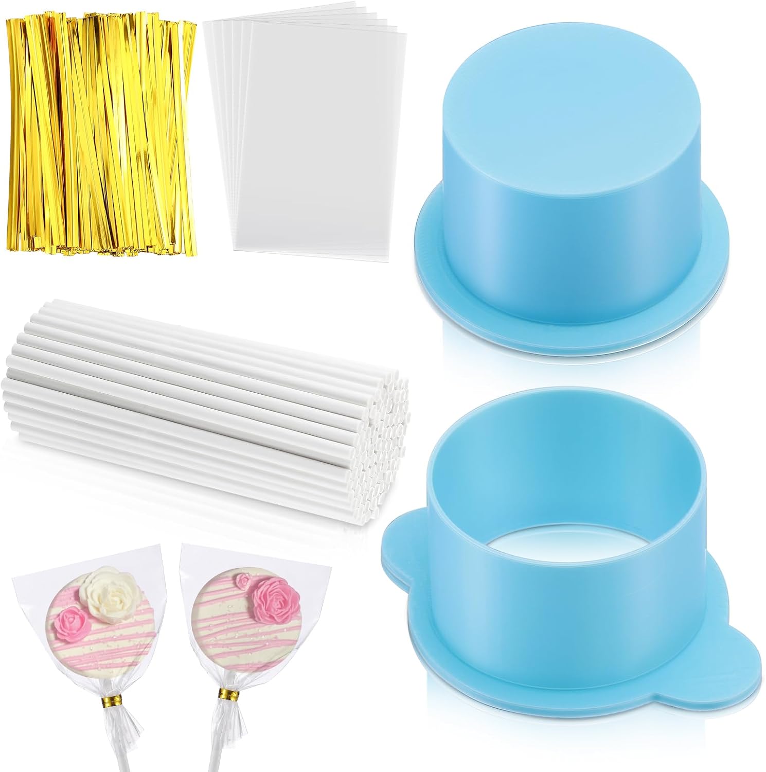 Amazon.com: Remerry Circle Cake Pop Mold Shapes Press Set Include Pla ...