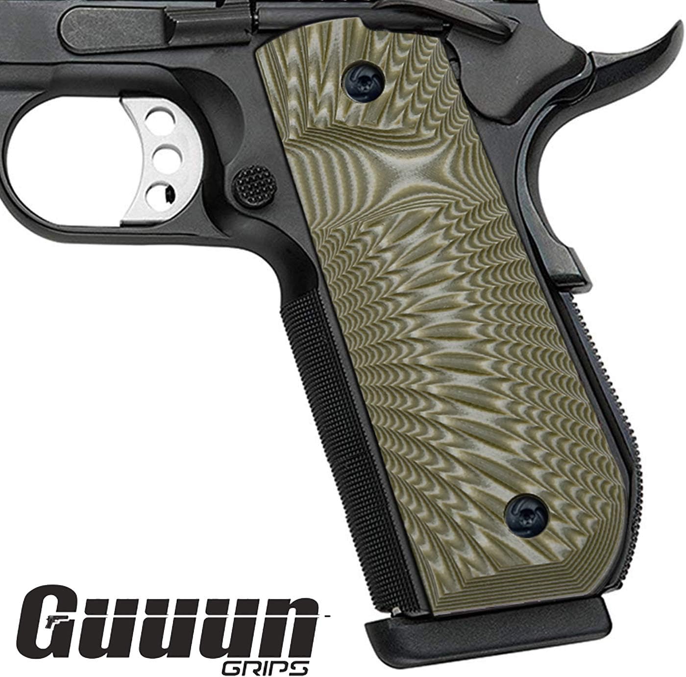Amazon.com : Guuun 1911 Grips G10, Full Size Government Grips, Bobtail ...
