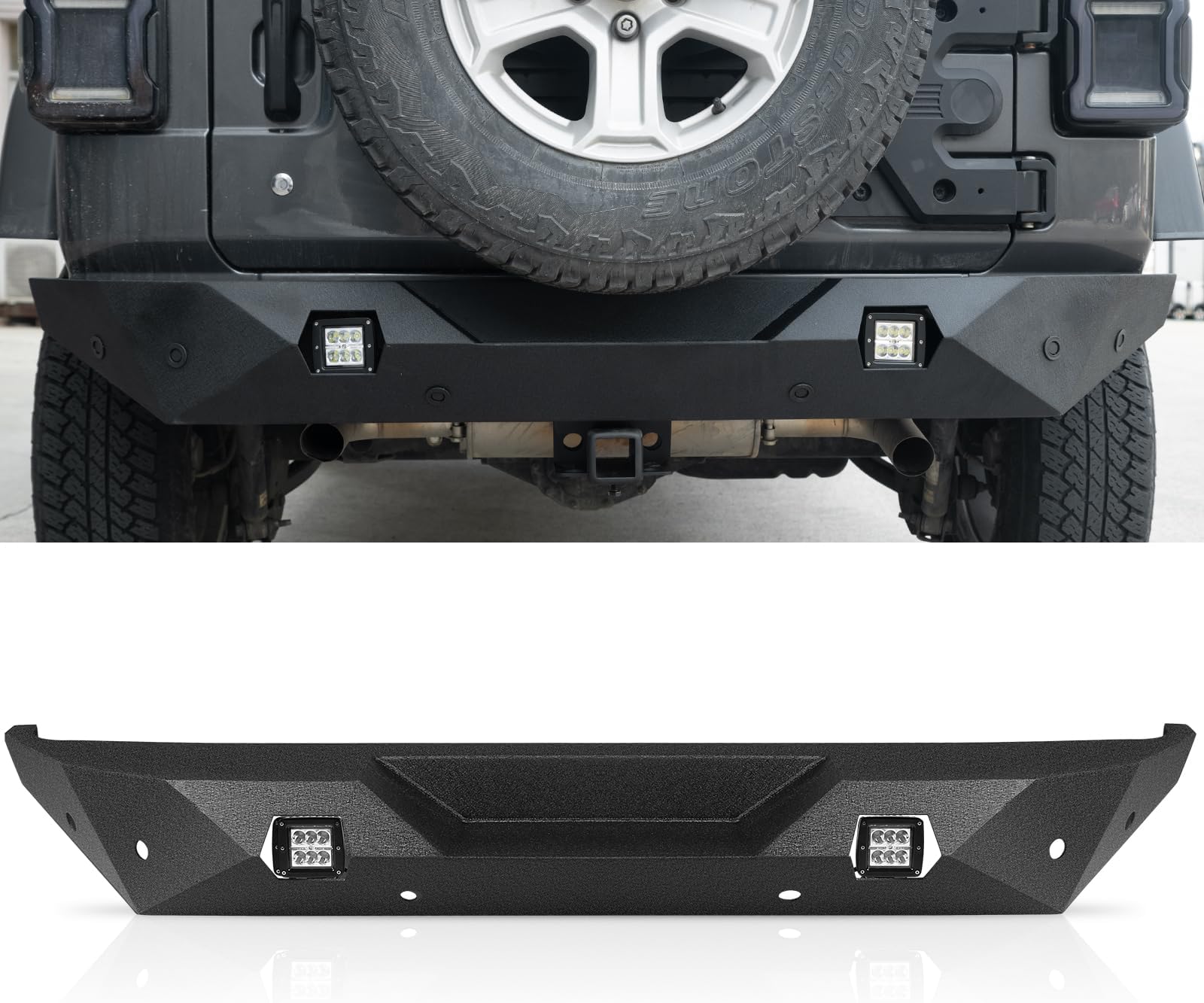 Amazon.com: Rear Bumper Fits for Jeep Wrangler JL & Unlimited 2018-2024 ...