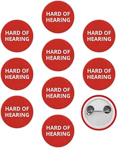 Amazon.com: Hard of Hearing Pinback - Deaf Hearing Impaired Badge Round ...