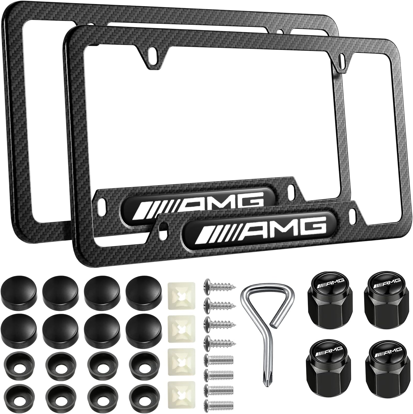 Amazon.com: Genuine Mercedes Benz AMG Stainless Steel w/ Carbon Fiber ...