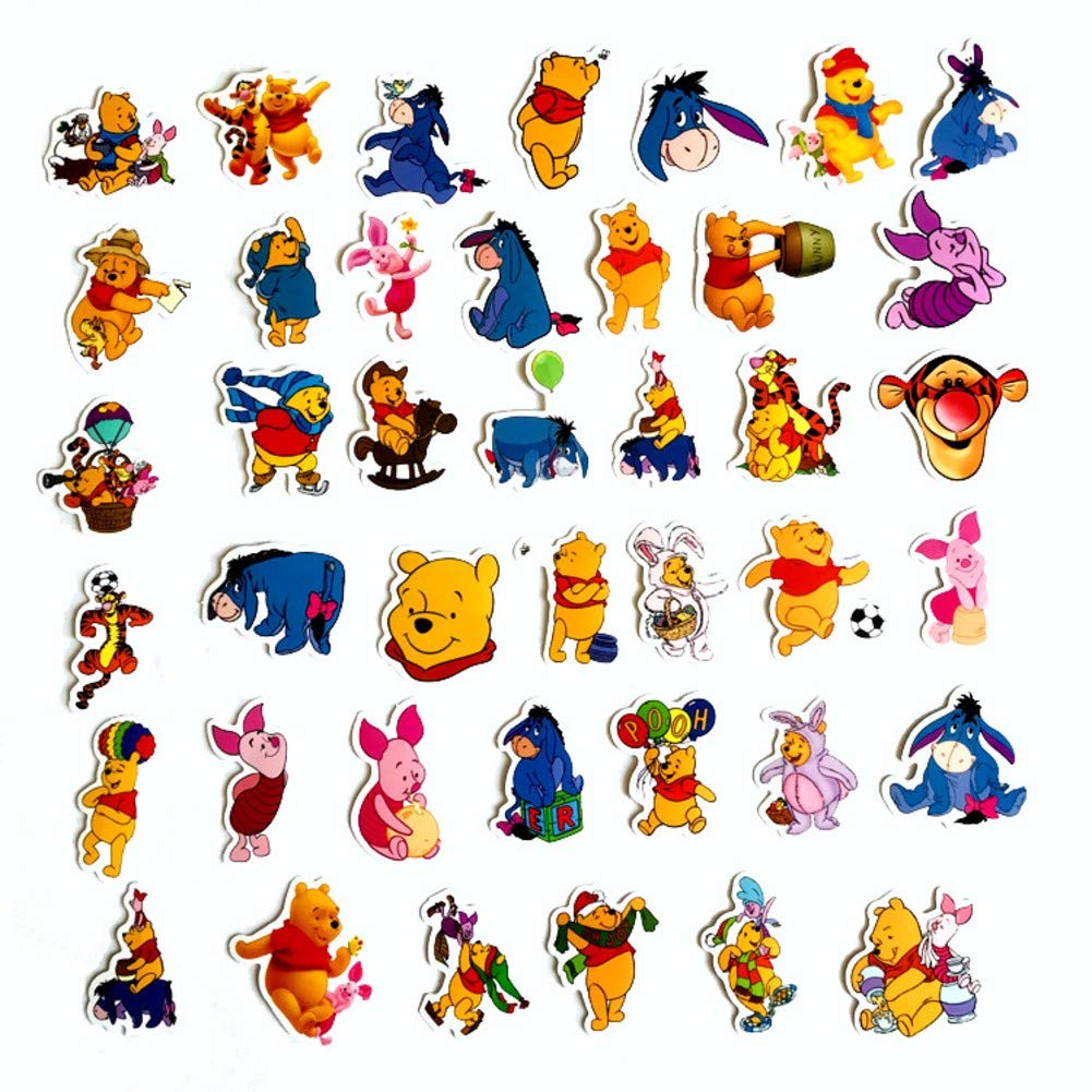 Cartoon Show Winnie The Pooh Themed 40 Piece Sticker Decal Set for Kids ...