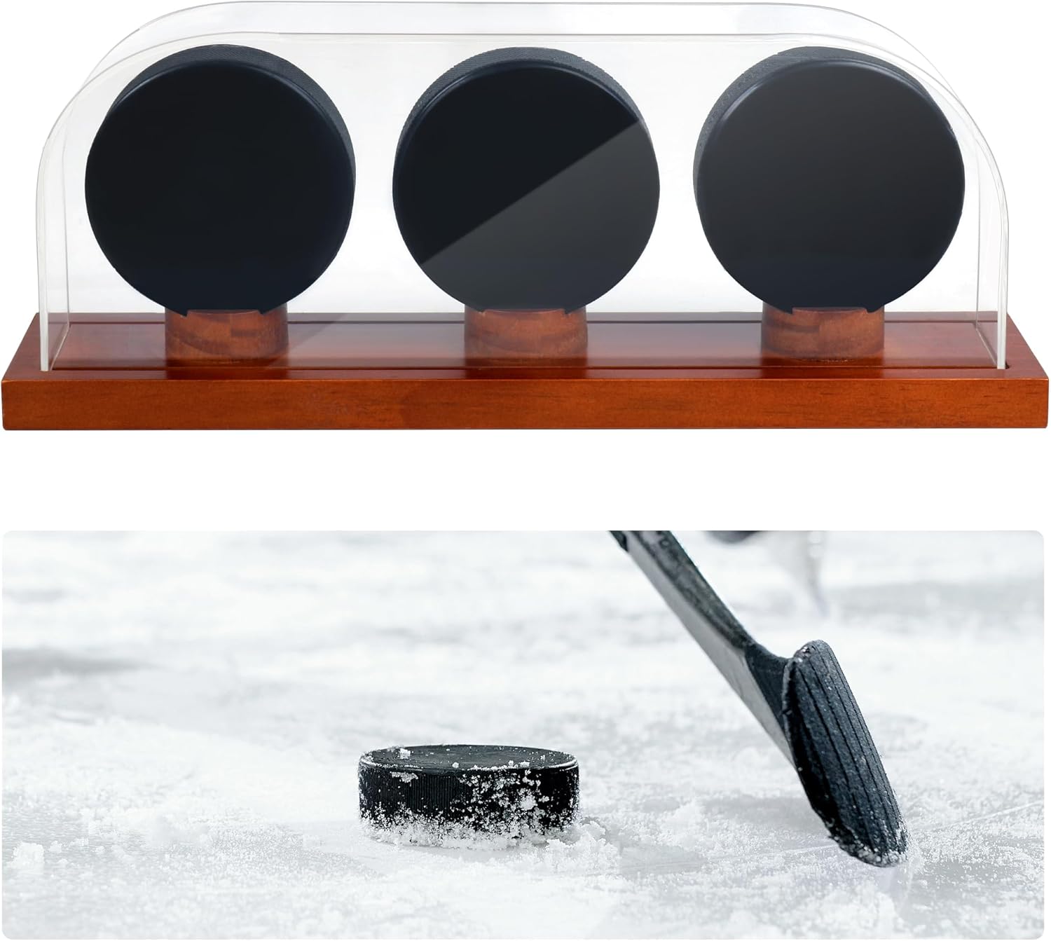 Amazon.com: Hockey Puck Display Case for 3 Pack in One, Clear Hockey ...