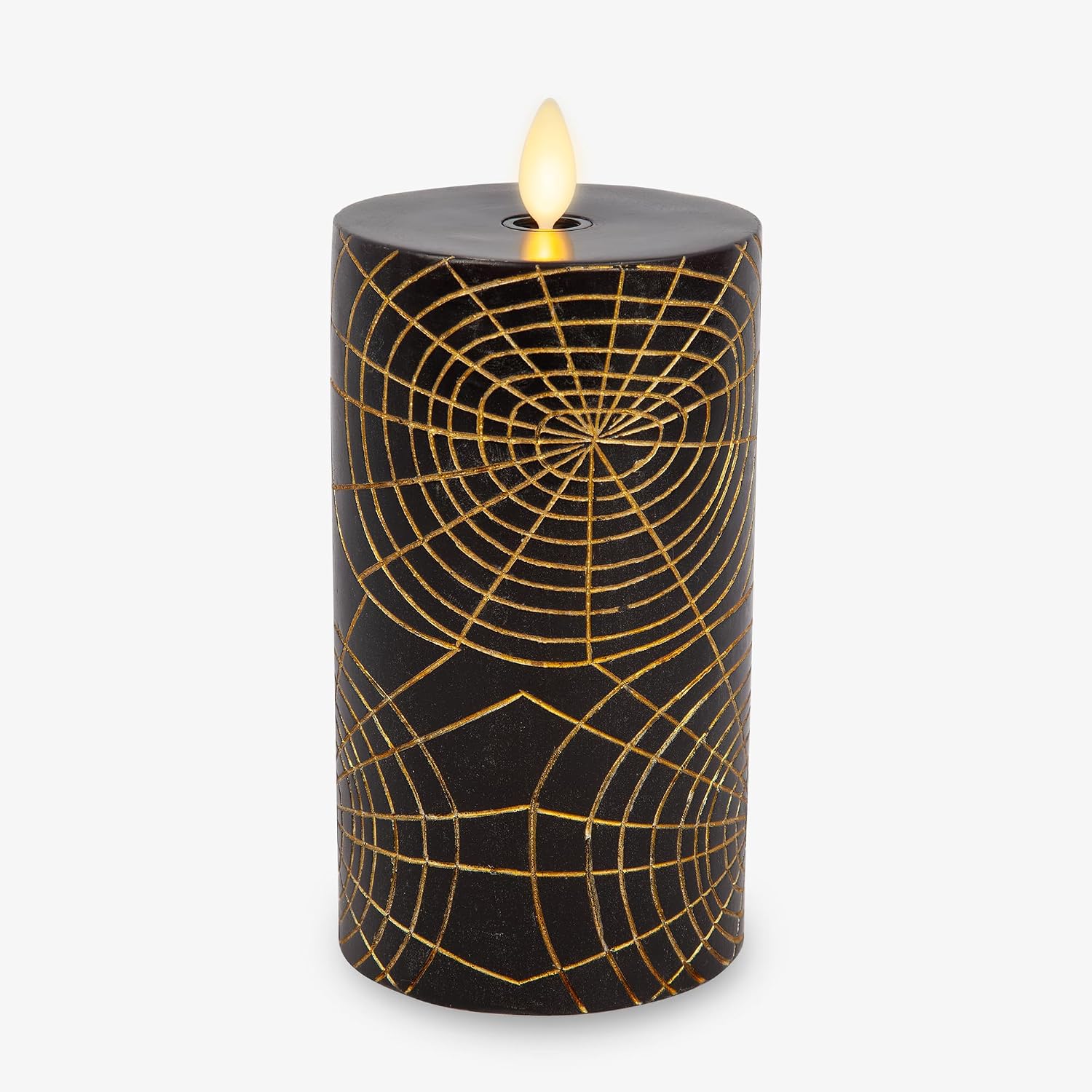 Amazon.com: Luminara Black and Gold Spider Web Flameless LED Candle ...