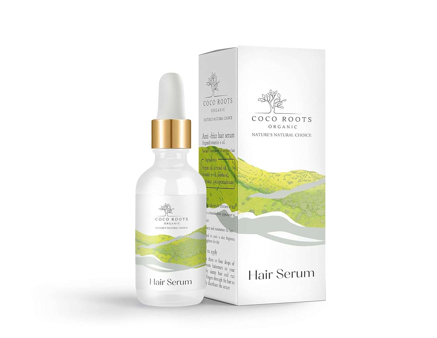 Buy Coco Roots Organic Hair serum for dry frizzy hair made with Argan ...