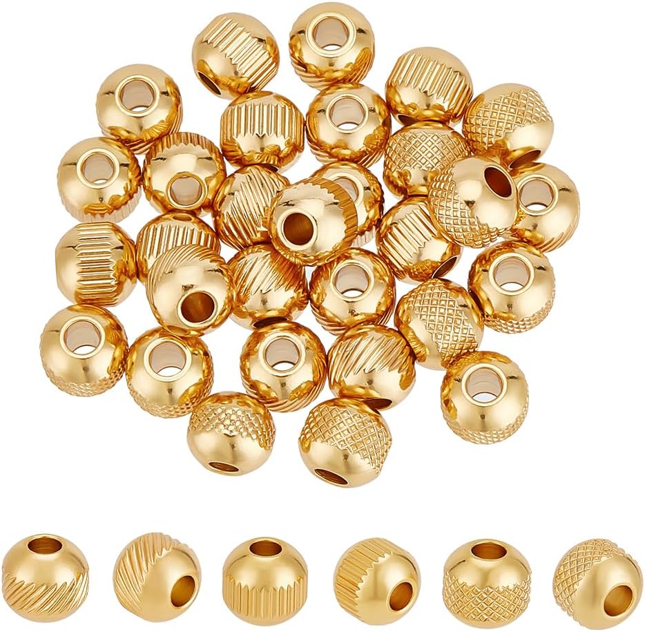 Amazon.com: UNICRAFTALE 30Pcs 3 Style Golden Stainless Steel Round ...
