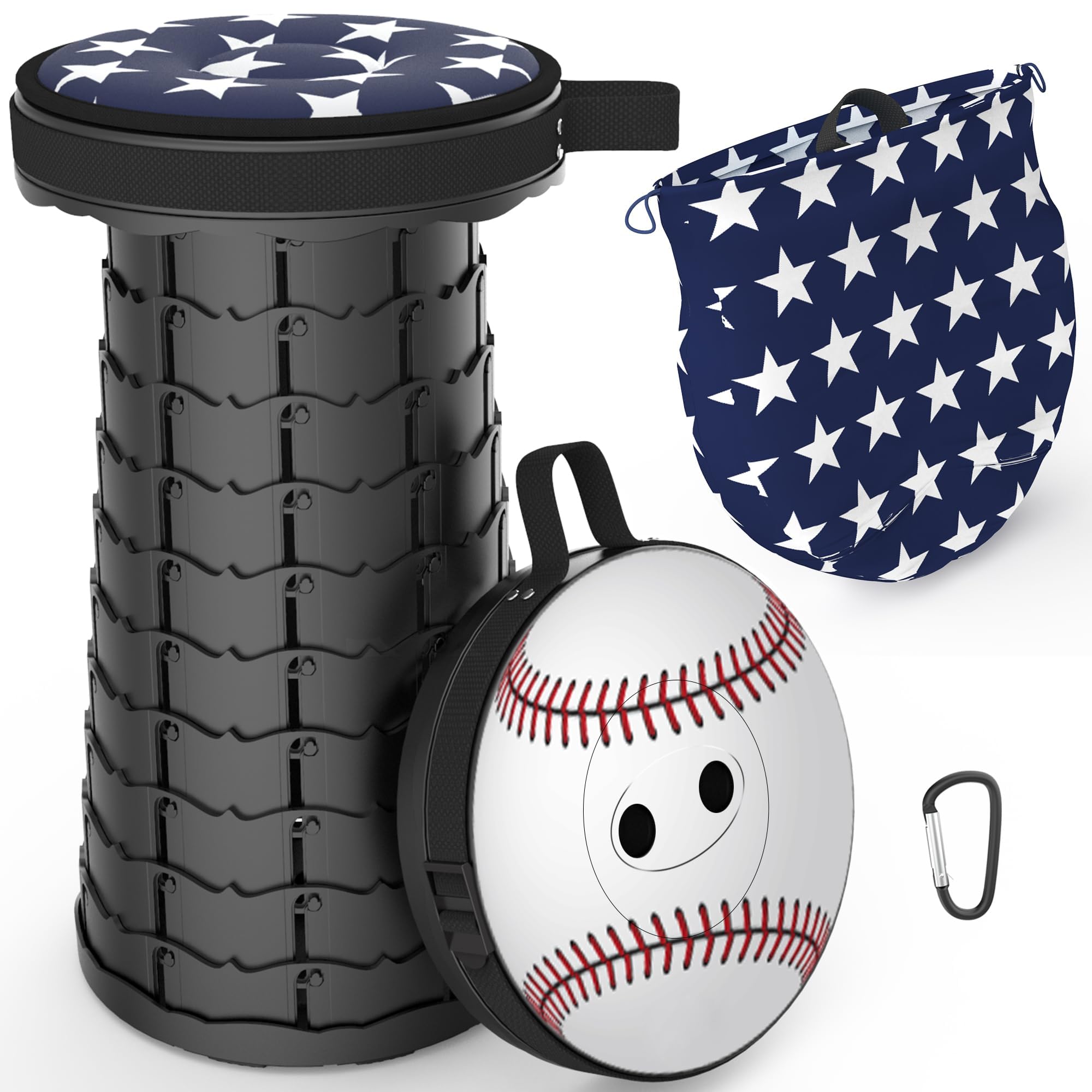 Amazon.com: ALEVMOOM Telescoping Stool with Cushion,Collapsible Stool ...