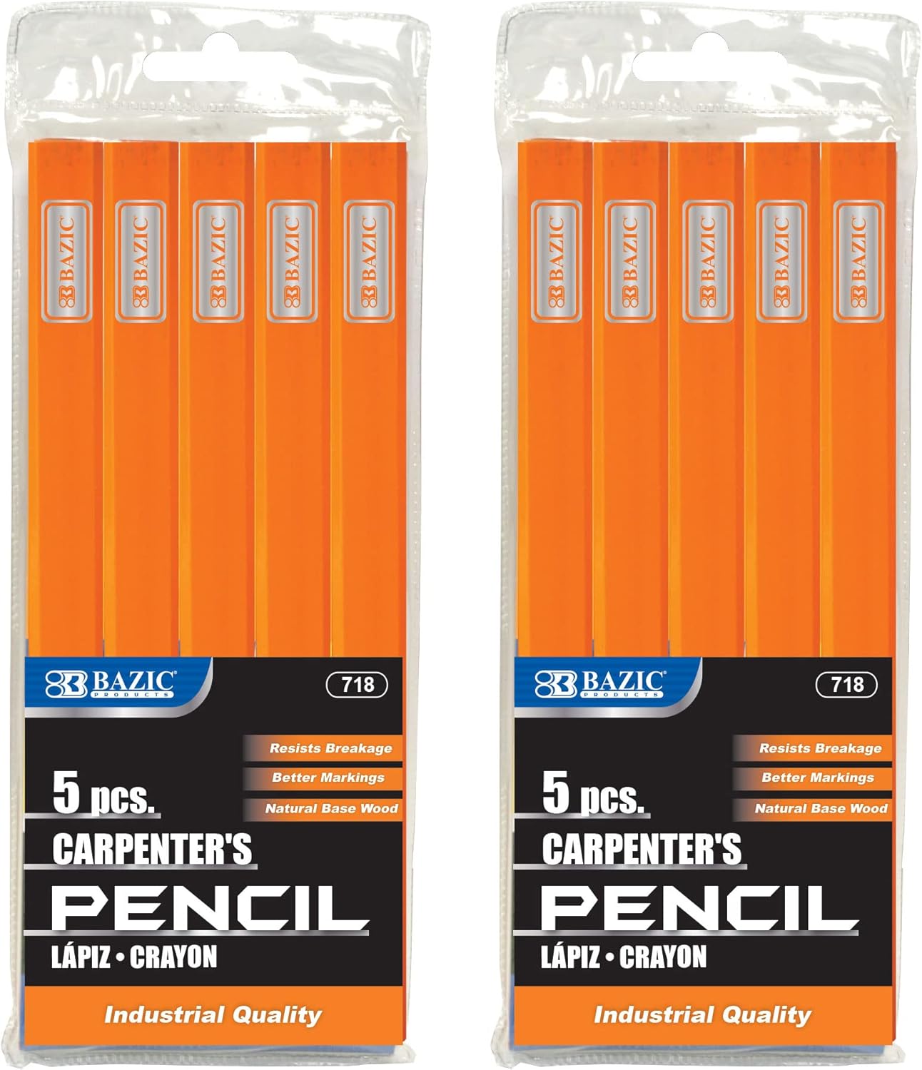 Amazon.com : BAZIC Wood Pencil Carpenter's Pencils, Jumbo Oval Shape ...