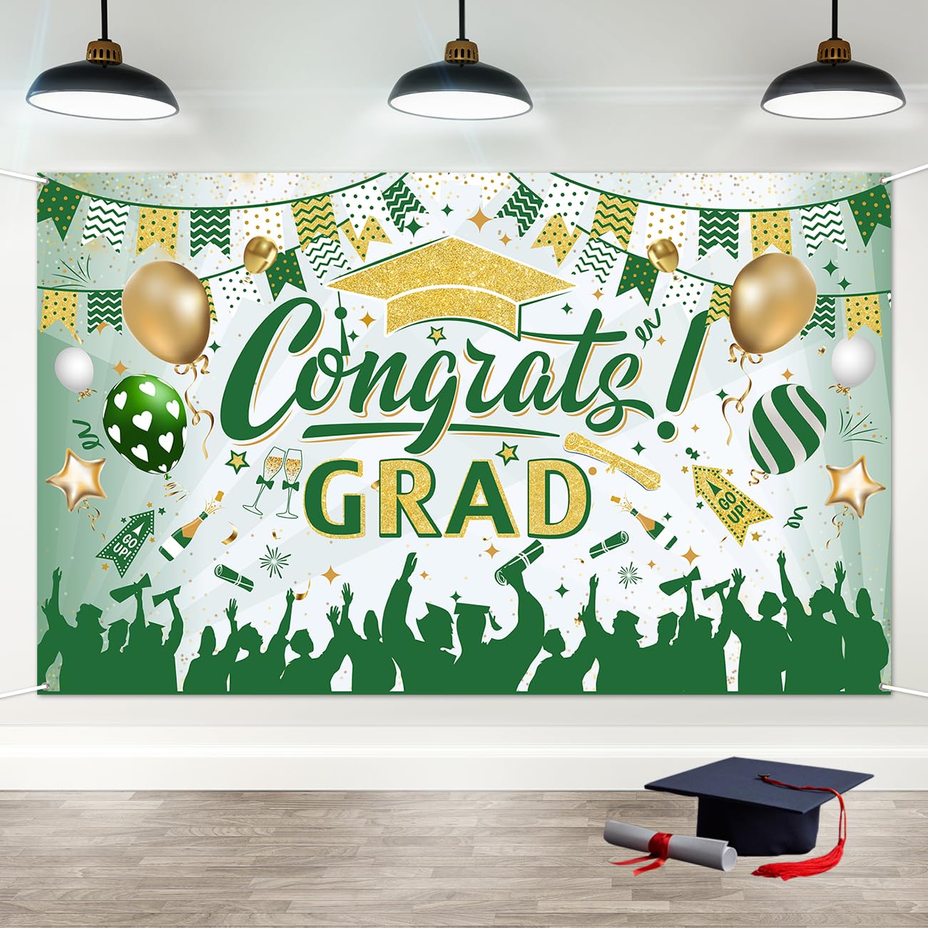 Buy Green and Gold Graduation Banner Class of 2024, Green and Gold ...