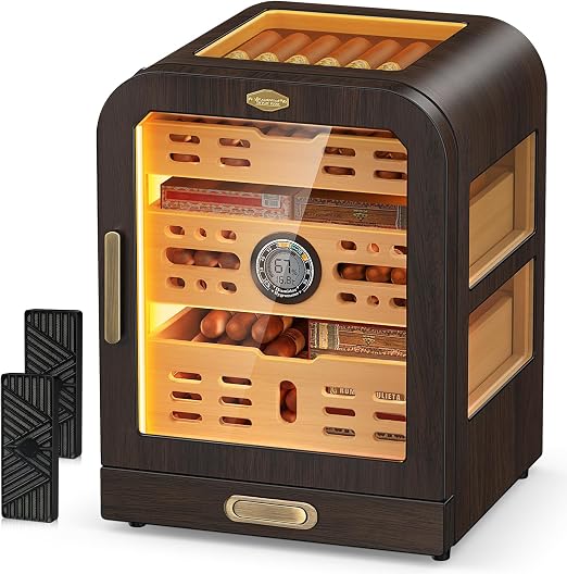 Amazon.com: USEWIRE Cigar Humidor, 4 Side Windows humidor Cigar Box ...