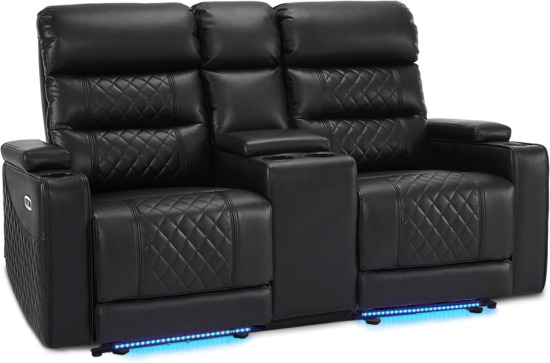 Amazon.com: AYCP Multifunction Power Air Leather Recliner Sofa Set with ...