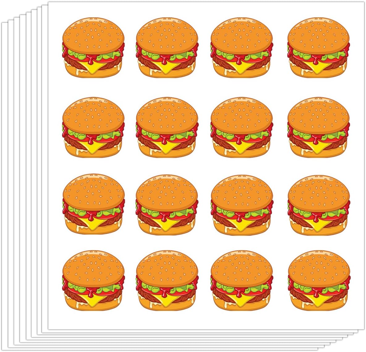 Amazon.com: Cute Hamburger Planner Stickers, 1 Inch Cartoon Food ...