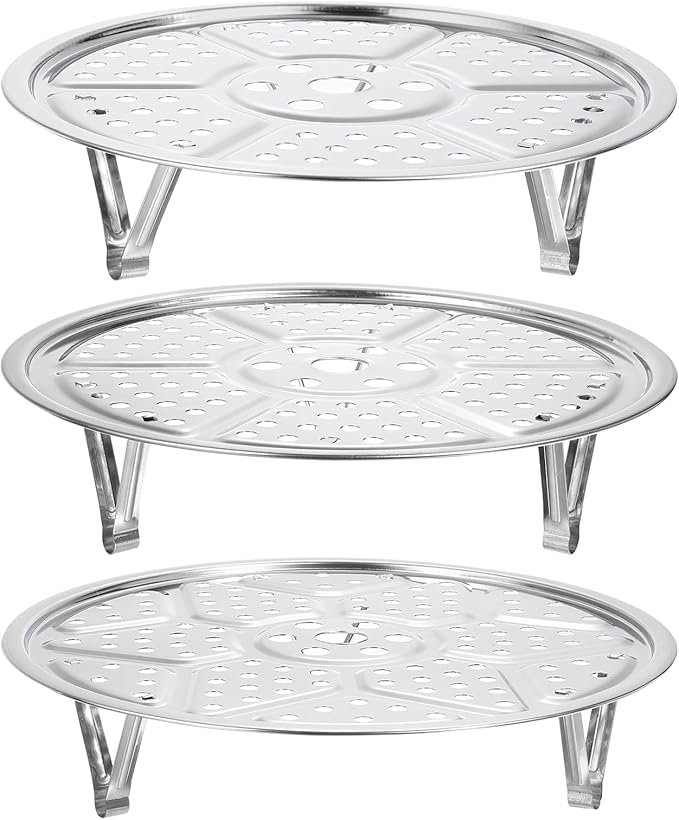 Amazon.com: uxcell 3pcs Stainless Steel Steamer Rack with Stand, 7.9 ...