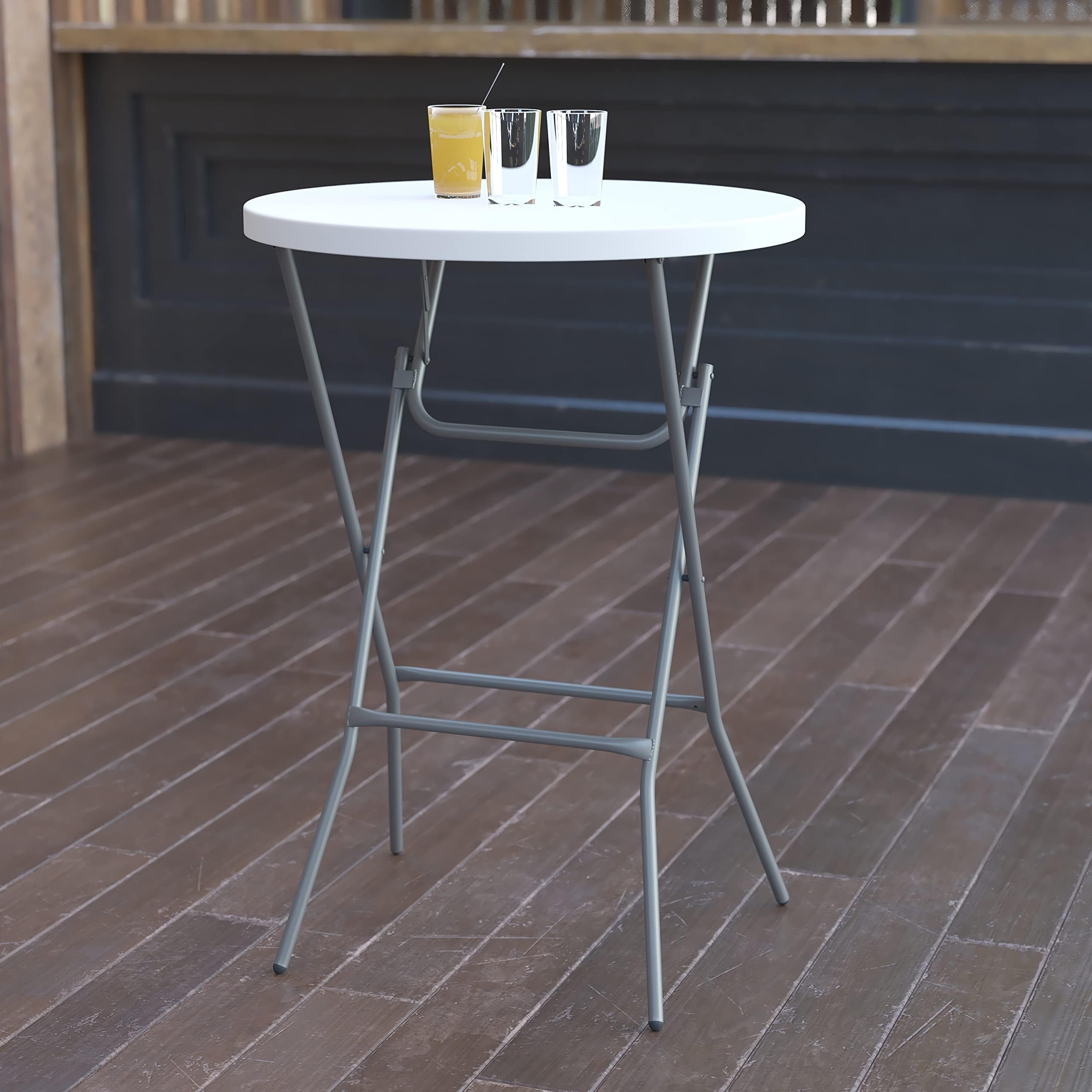 Amazon.com: Displays2go 31.5 Inch Round Highboy Table with MDF Top, 42. ...
