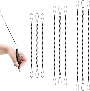 9 PCS Pens Coil Spring Straps Elastic Lanyard Tether Retractable Spring ...