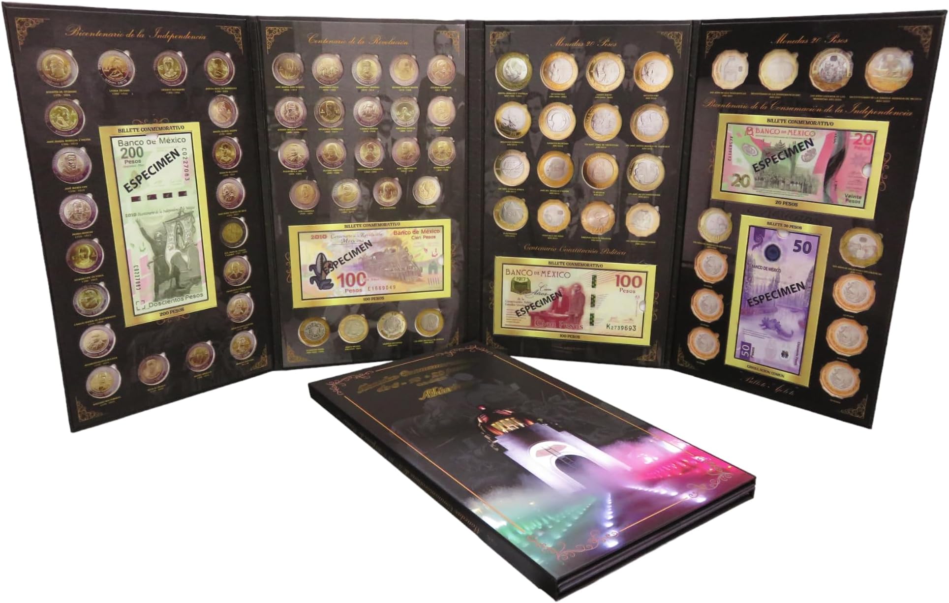ALBUM PARA MONEDAS DE 5 10 Y 20 PESOS BILLETES DE 20, 100, Y 200 México ...