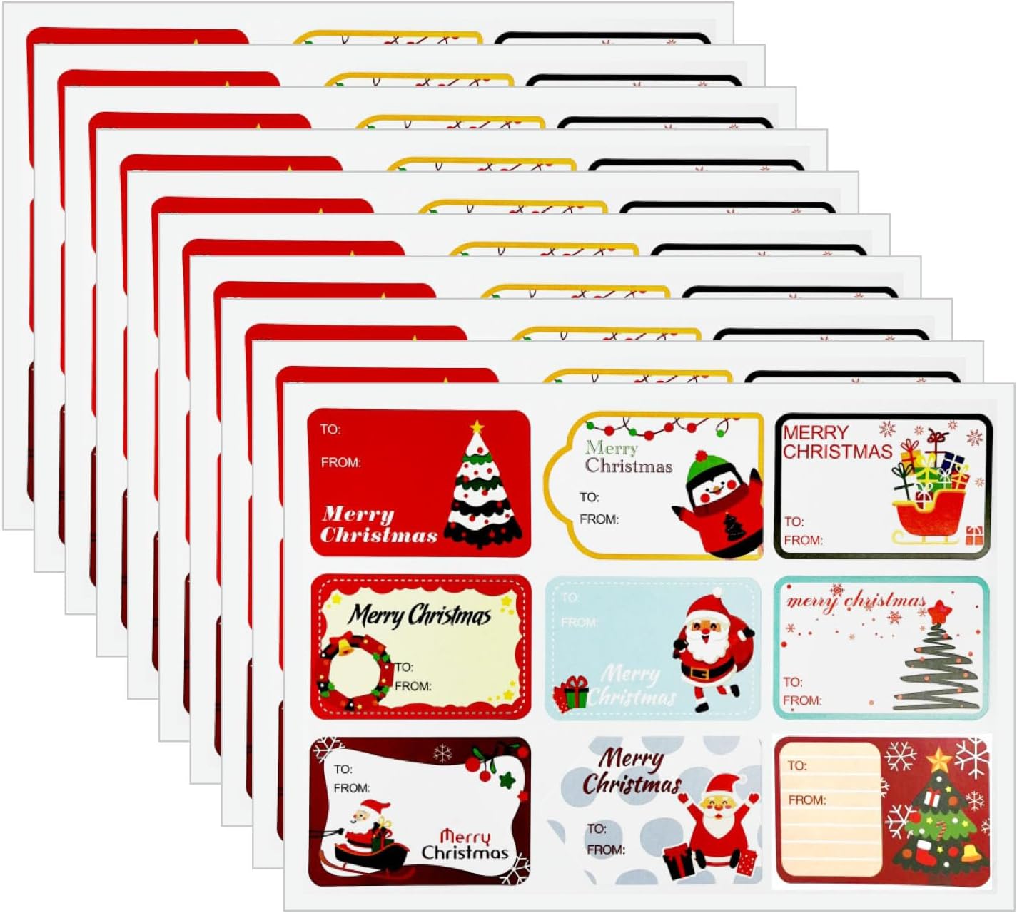 Jxuane Christmas Sticker Labels Christmas Self Adhesive Stickers ...