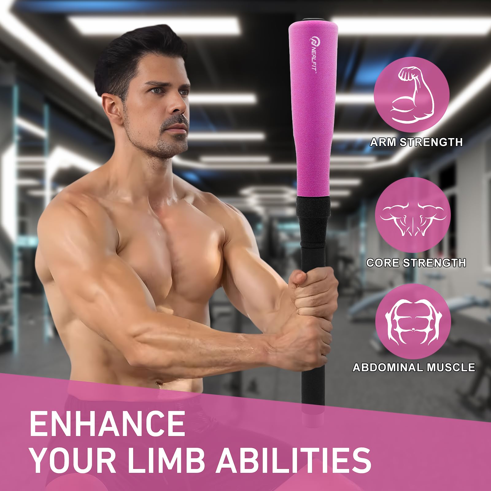 Snapklik.com : NEALFIT Indian Clubs, Weighted Club For Strength ...