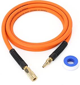 FYPower Air Compressor Whip Hose 3/8 Inch x 10 Feet Lead in Hybrid Hose ...
