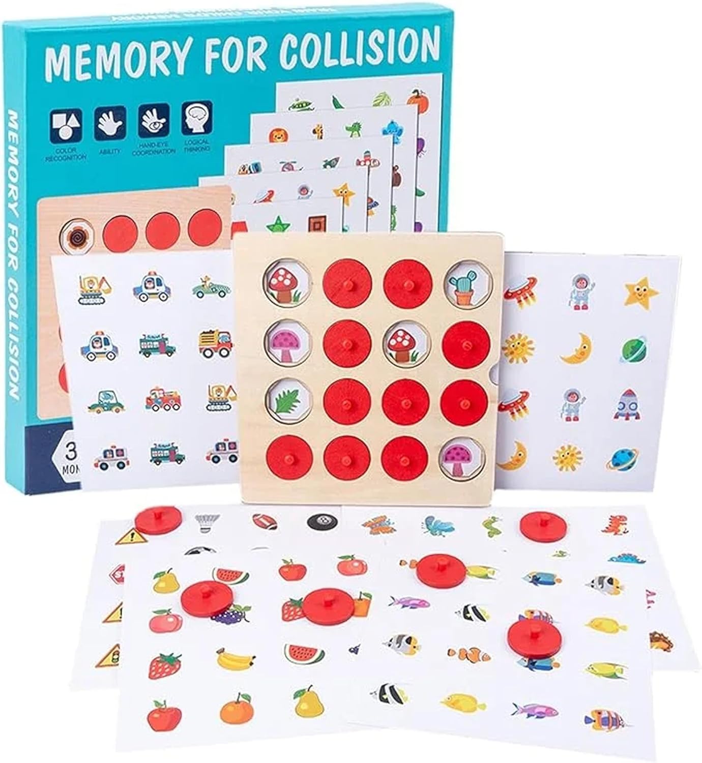 Memory Collision Game - ( 5 Diffrent Pattern Cards ) Fish, ABC and ...