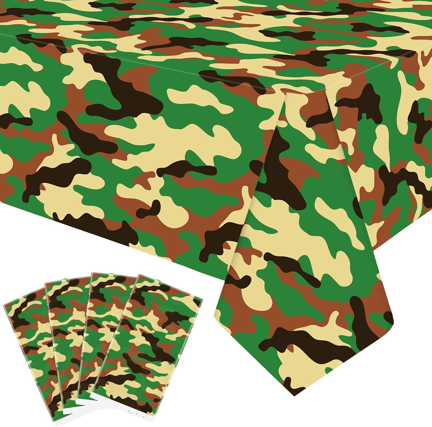 Amazon.com: LSJDEER 4 Pack Army Party Tablecloth - Camo Table Cover ...