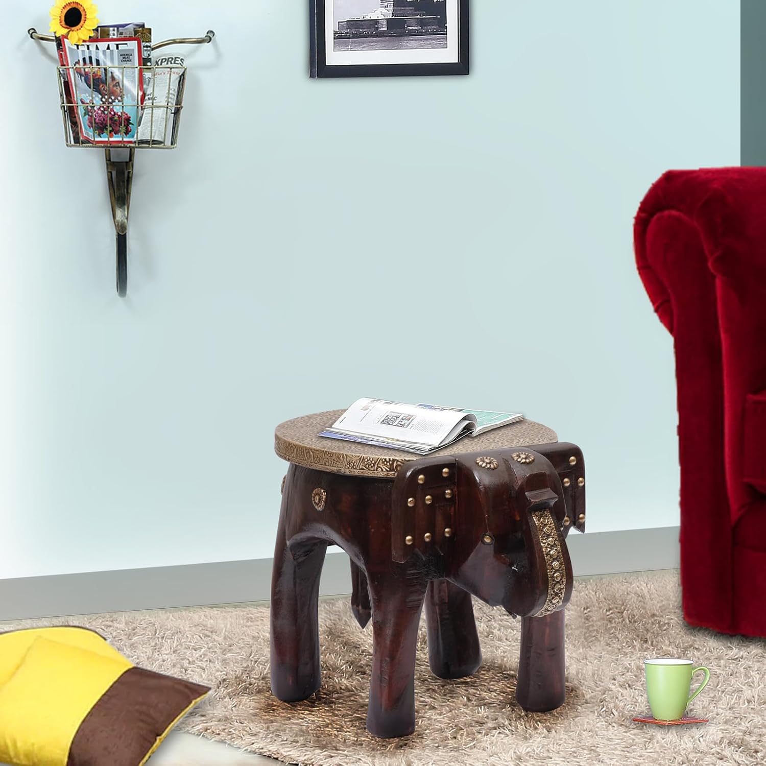 MGHY Art Centre Wooden Simple Small Stool Chair Strong Patla Stool for ...