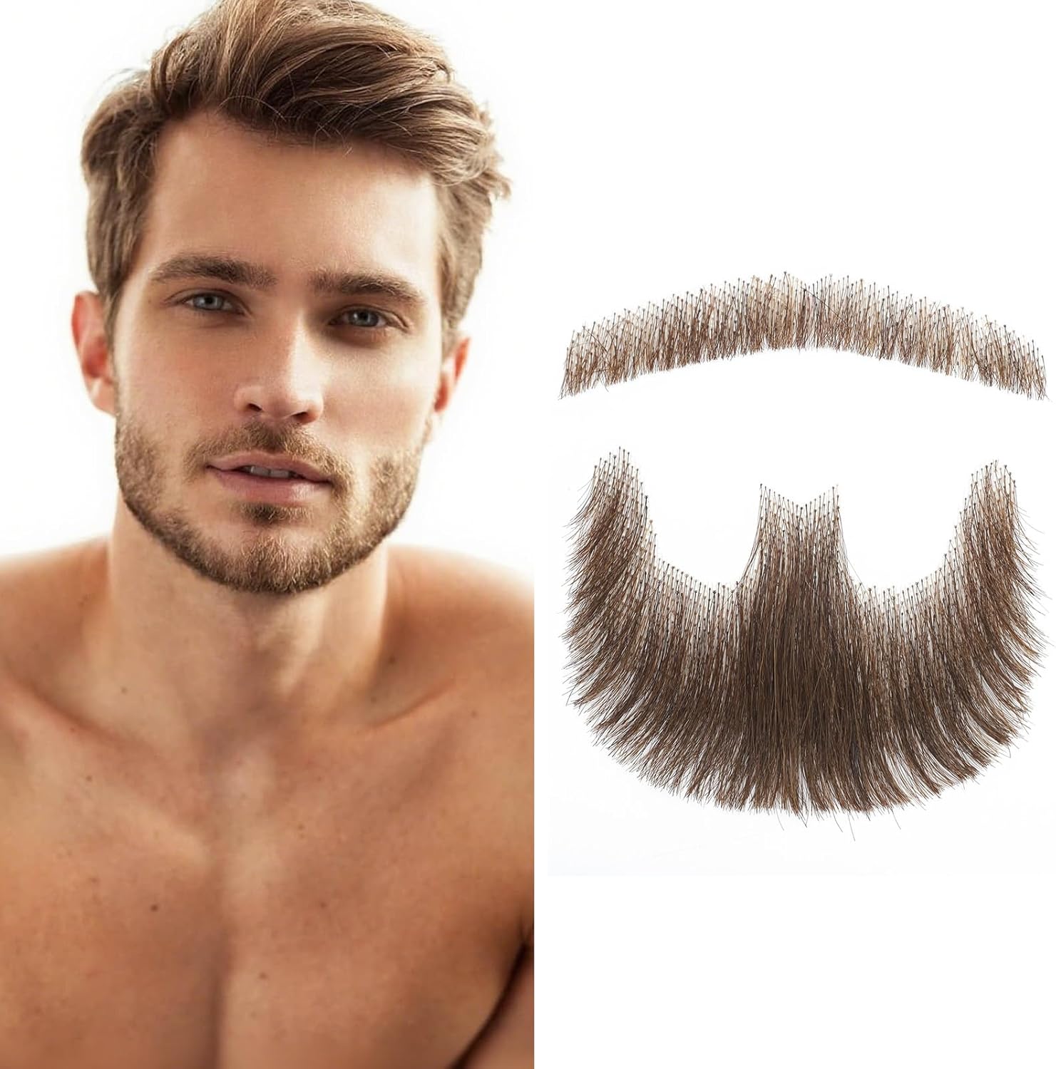 Amazon.com: Fake Goatee Beard, Mustache, Full Hand Tied Human Hair ...