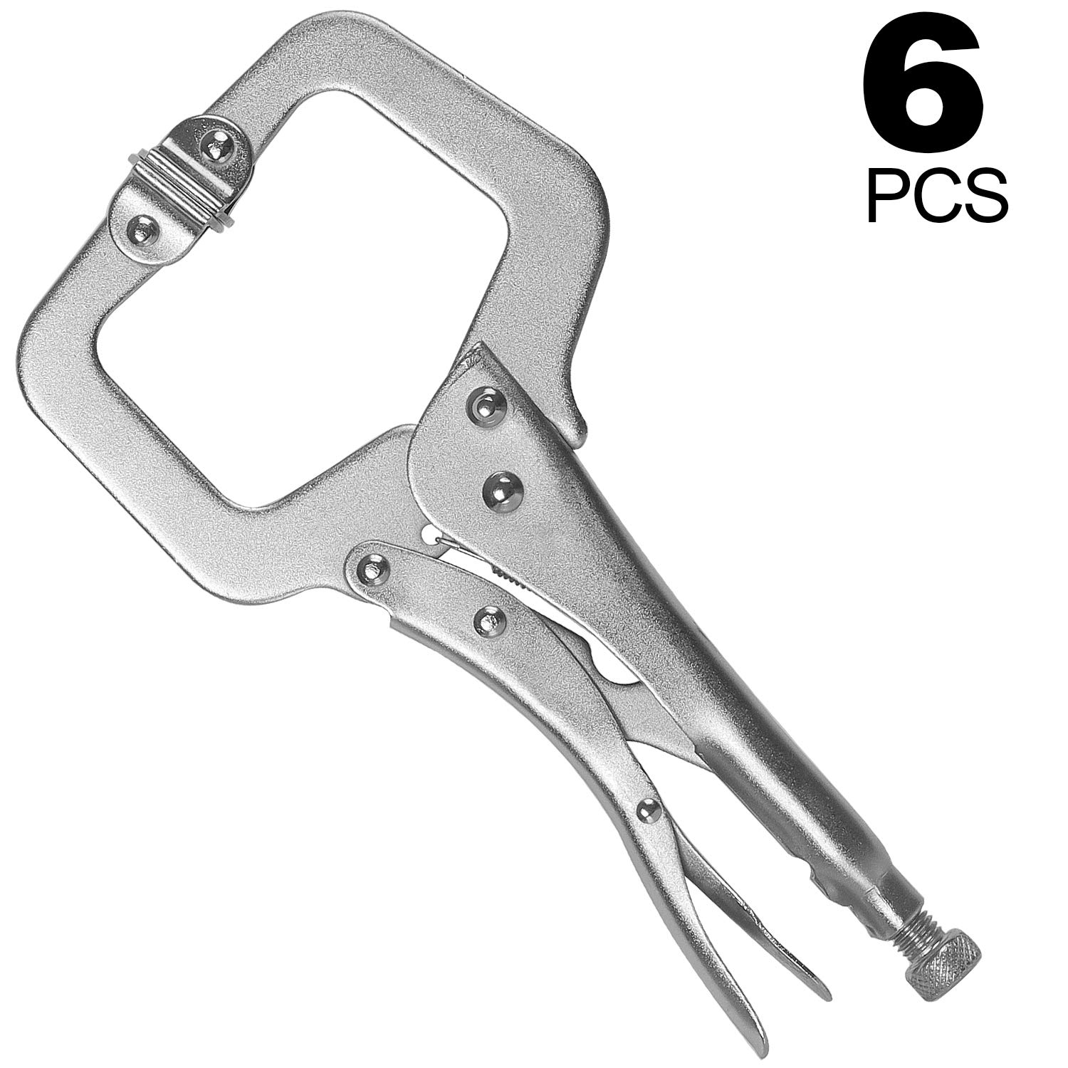 KEILEOHO 6 Pack 11 Inches C Clamp Locking Pliers with Swivel Pads ...