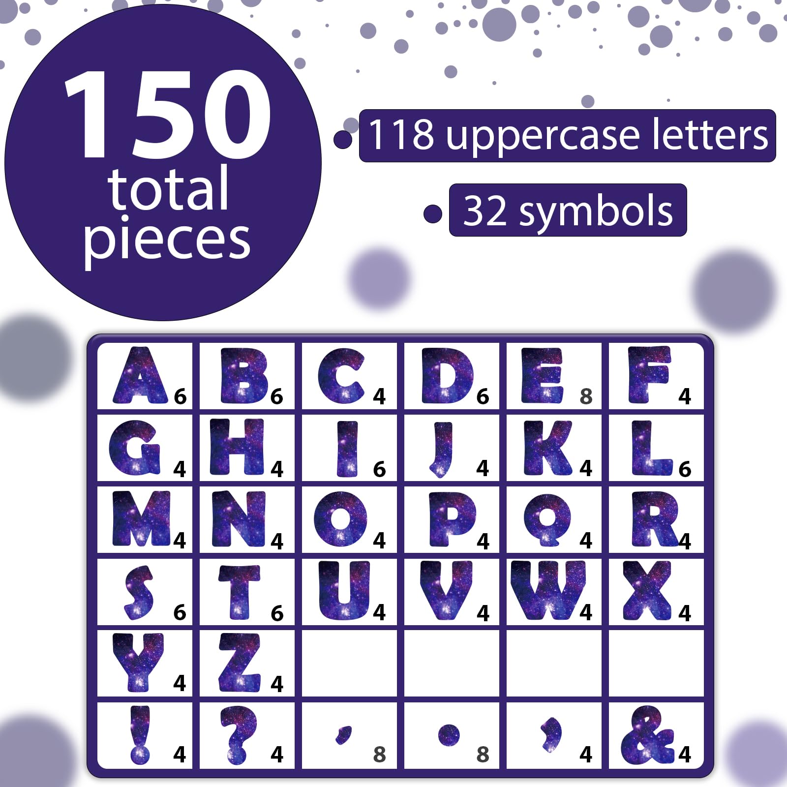 Snapklik.com : 150 PCS Large 6" Font Bulletin Board Letters Outer Space ...