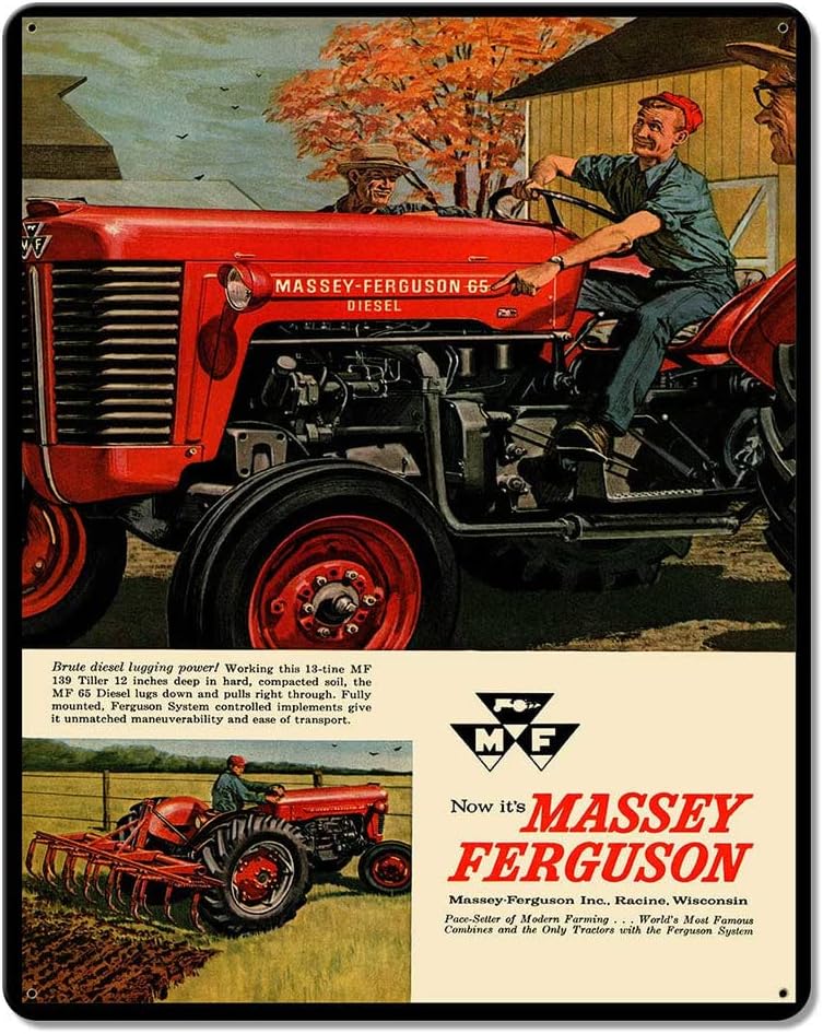 Amazon.com: Massey Ferguson Tractor Ad Plaque Poster Metal Tin Sign 8 ...