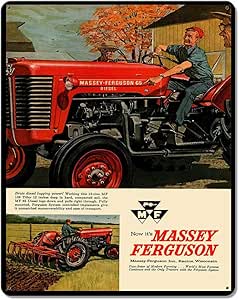 Amazon.com : Massey Ferguson Tractor Ad Plaque Poster Metal Tin Sign 8 ...