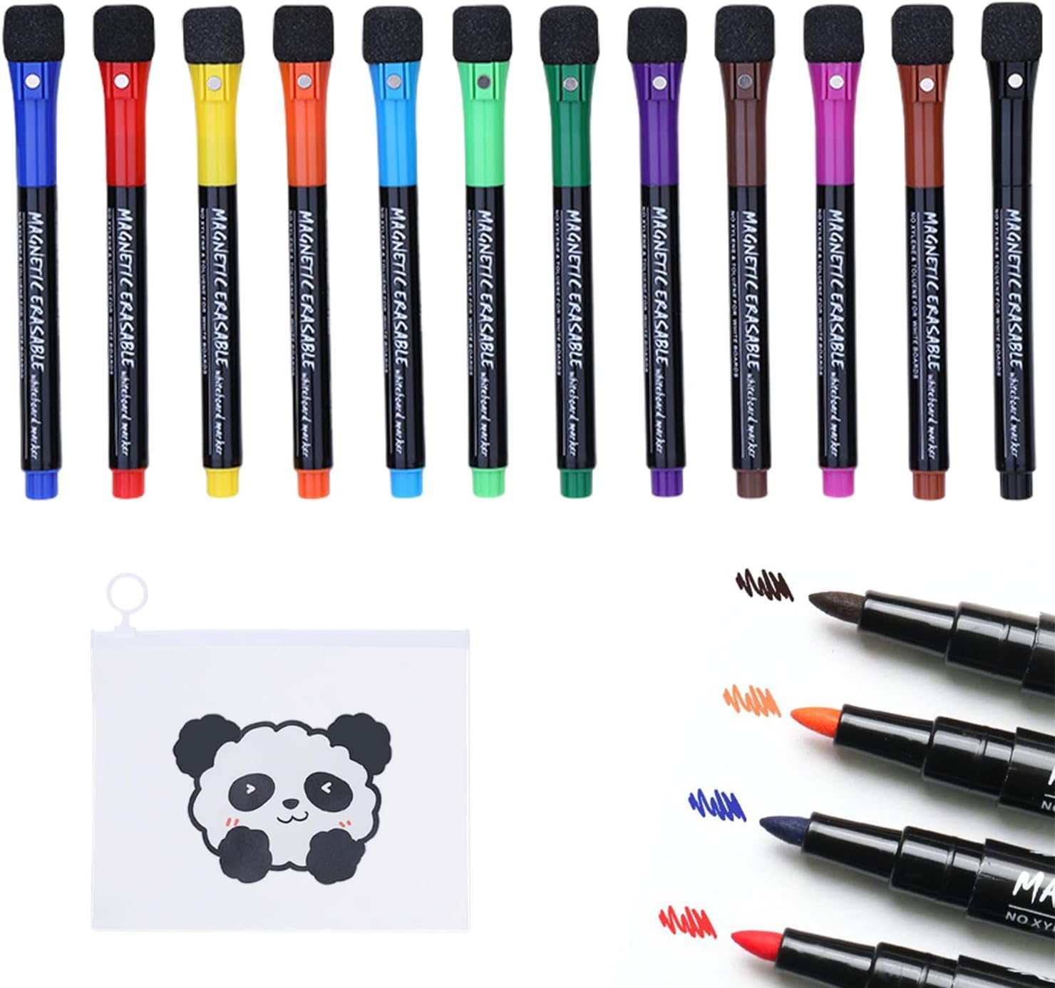 GVSAVY 12 Erasable Graffiti Pens, With a Cartoon Transparent Storage ...