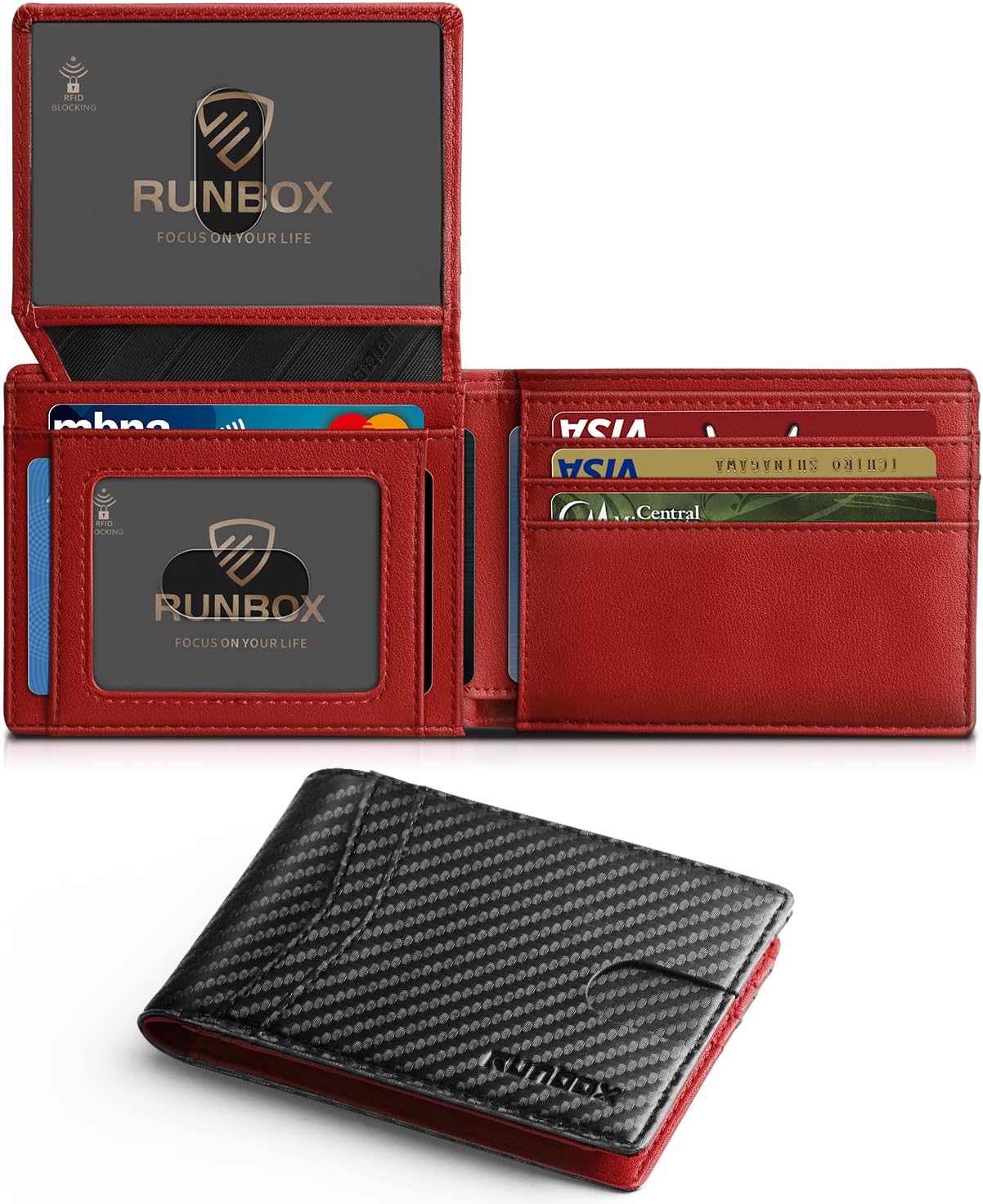 RUNBOX Slim Wallet for Men 15 Slots Ultra Large Capacity RFID Blocking ...