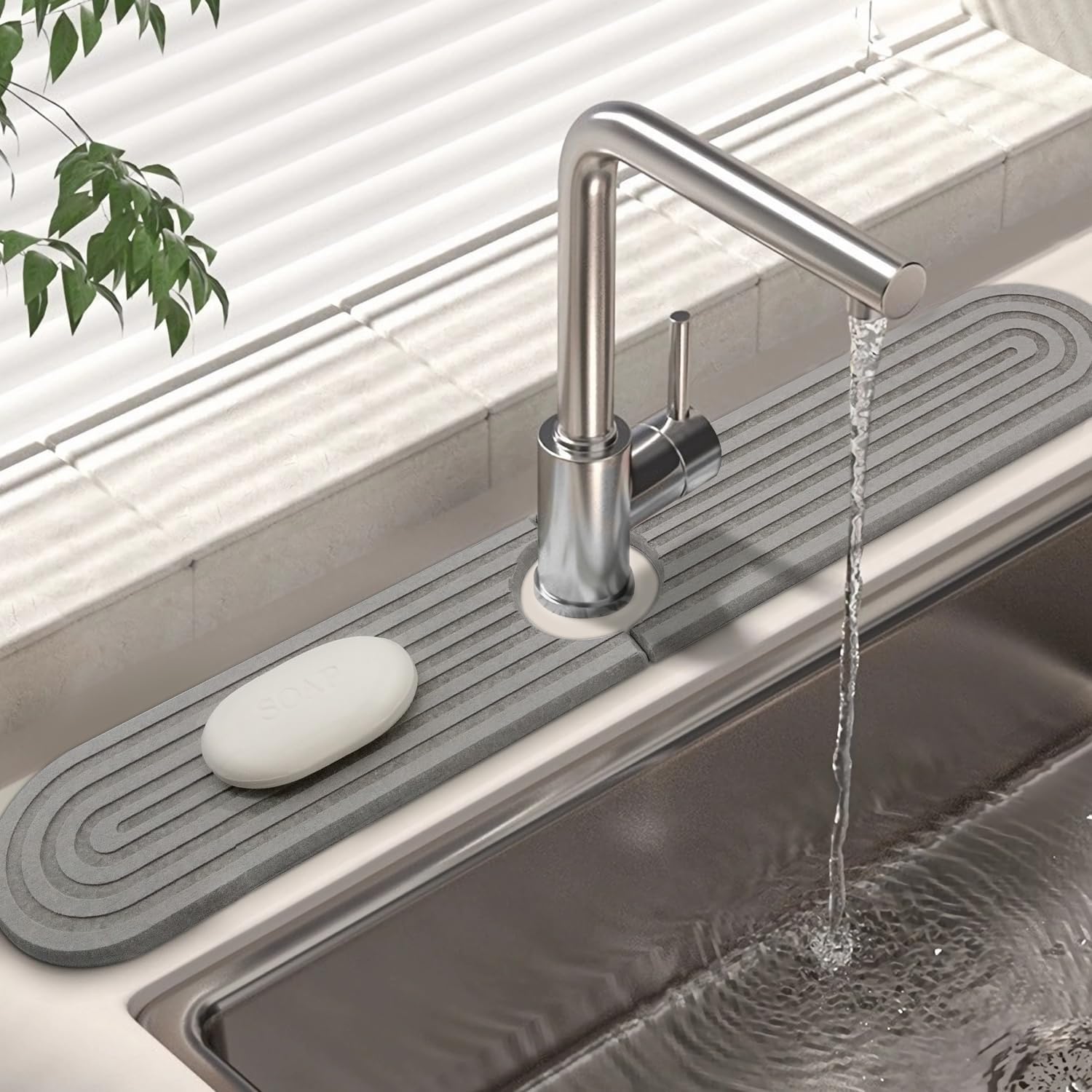 Amazon.com: Kitchen Faucet Mat - Diatomite Splash Guard for Sink, Quick ...