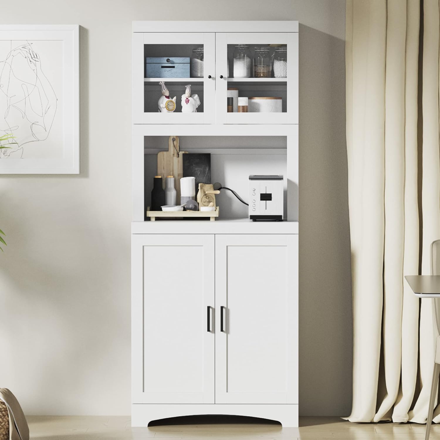 Buy Cozy Castle White Kitchen Pantry, 70 Tall Kitchen Pantry Cabinet ...