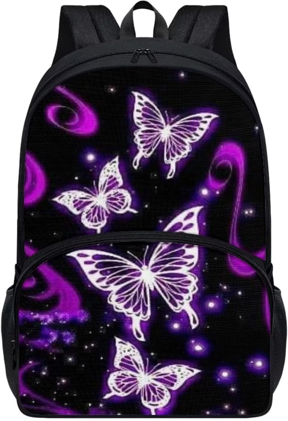 Amazon.com: Tuoxiukan Galaxy Butterfly School Backpack Middle High Kids ...