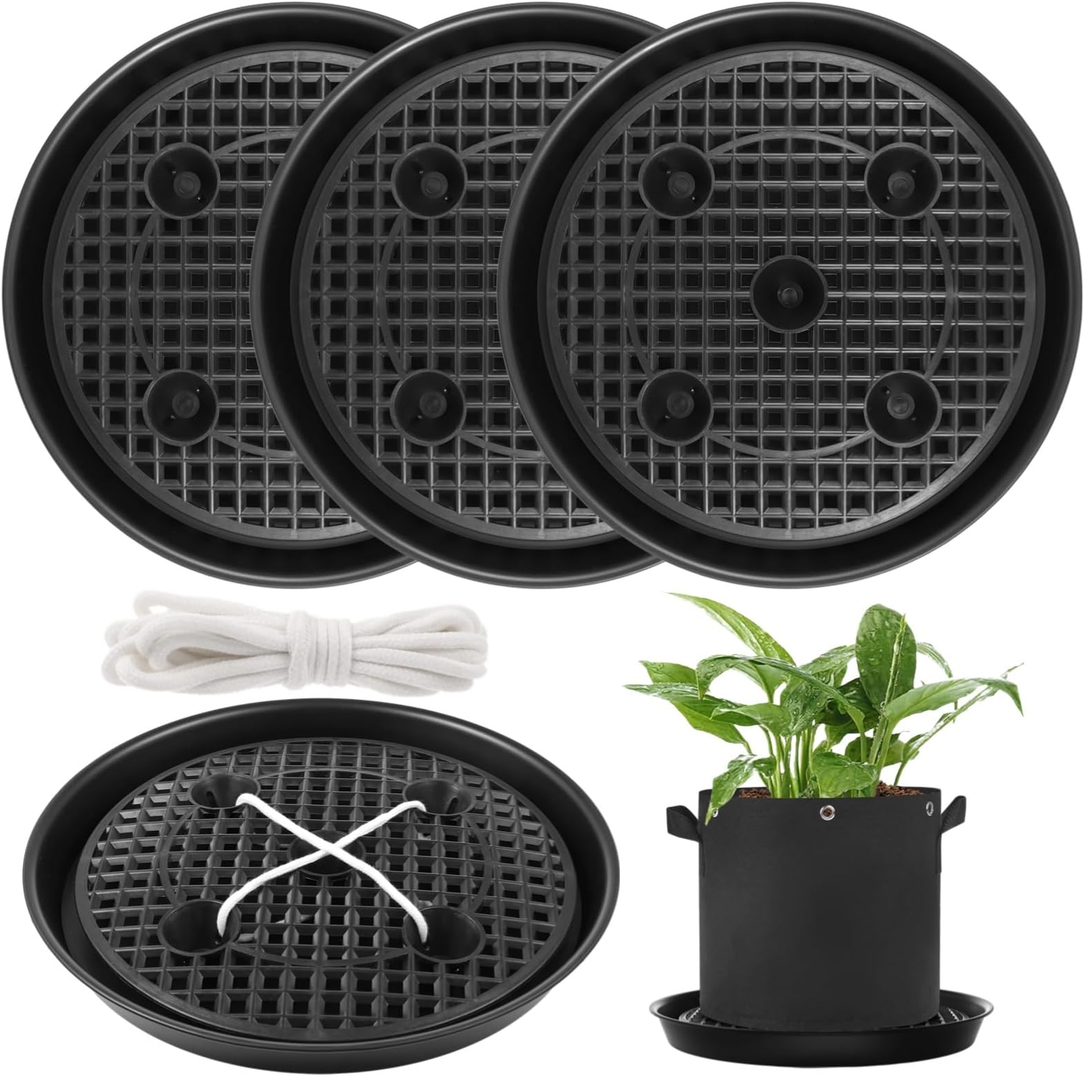 Amazon.com : OMISTAR 4 Pack 12 Inch Round Plastic Plant Saucer, Heavy ...