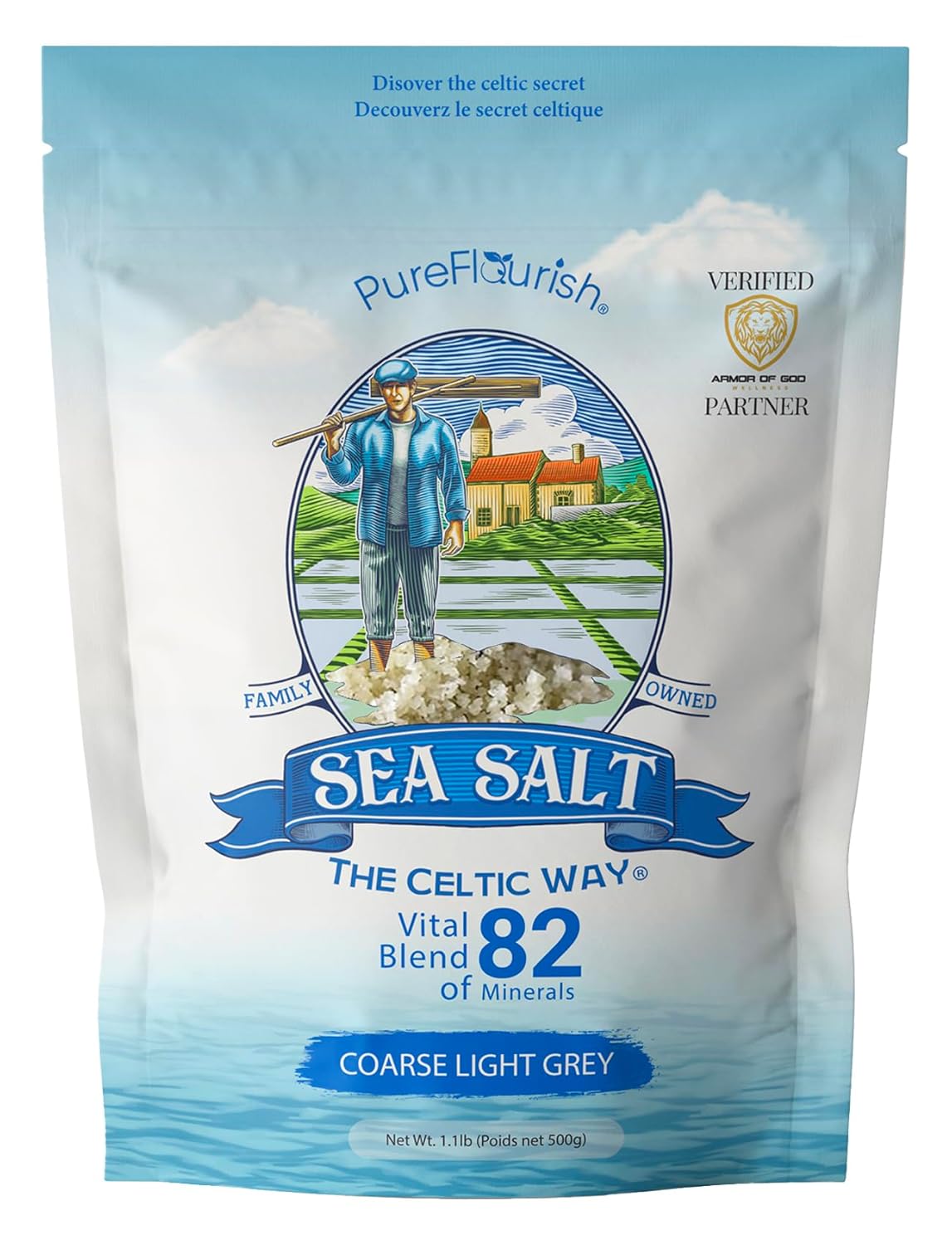 Amazon.com : Pure Flourish Sea Salt - The Celtic Way 1.1 LB | Certified ...
