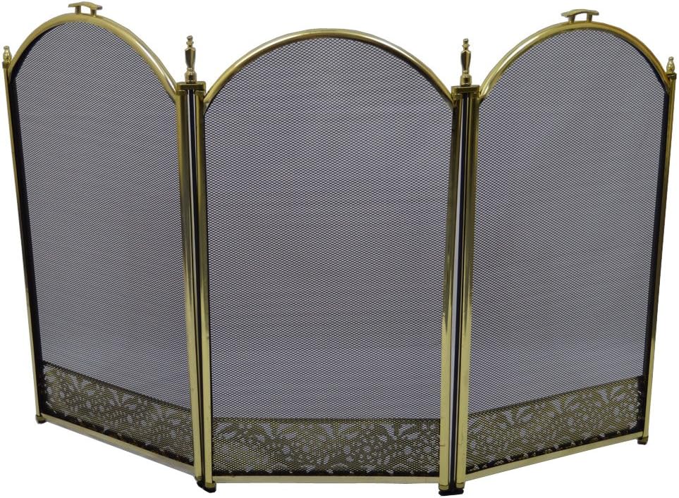 Inglenook Fireside 3 Panel FIRE Screen/Fireplace Spark Guard Brass 25 ...
