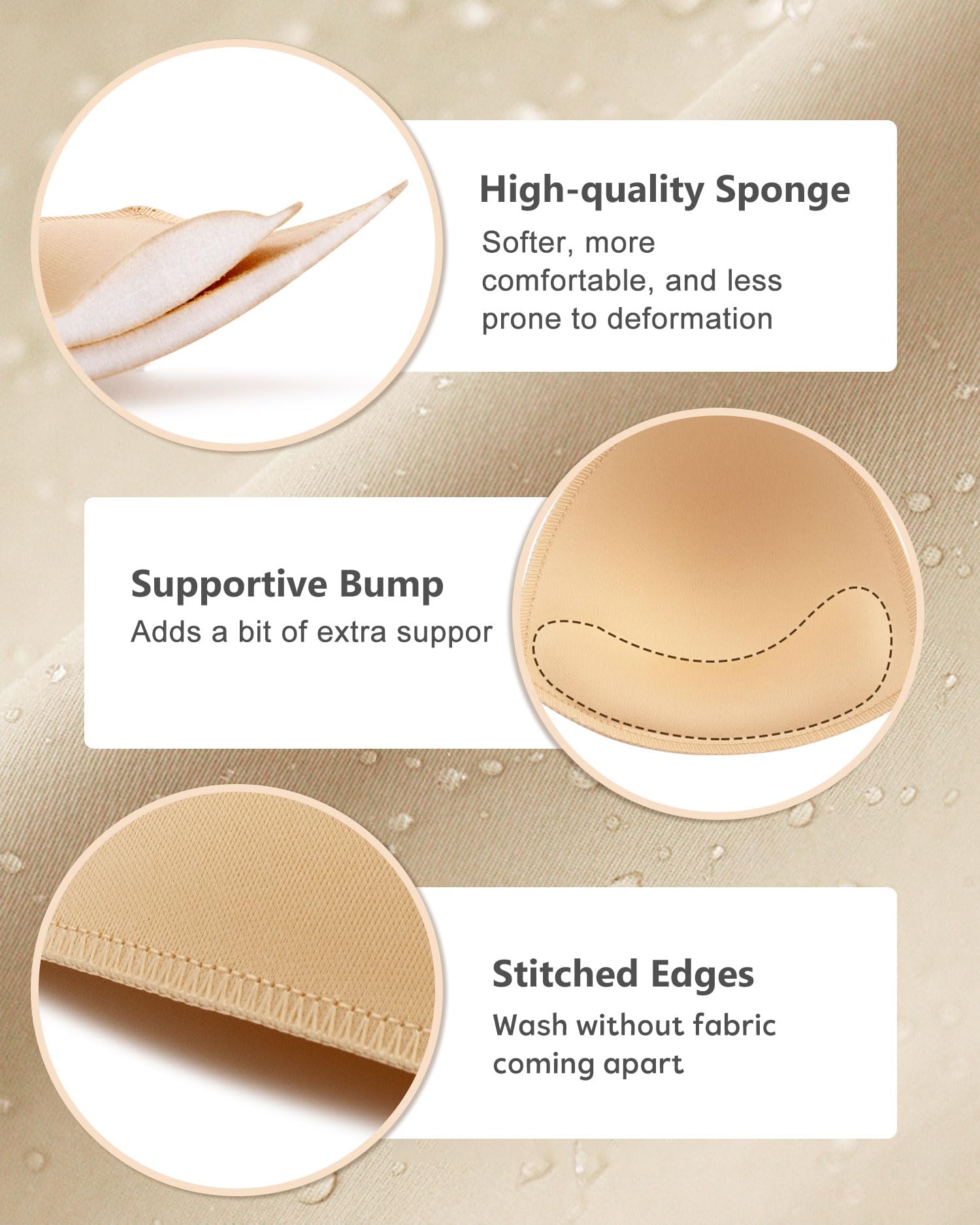 Snapklik.com : Waterproof Swimsuit Cups Insert - 2 Pairs Bathing Suit ...