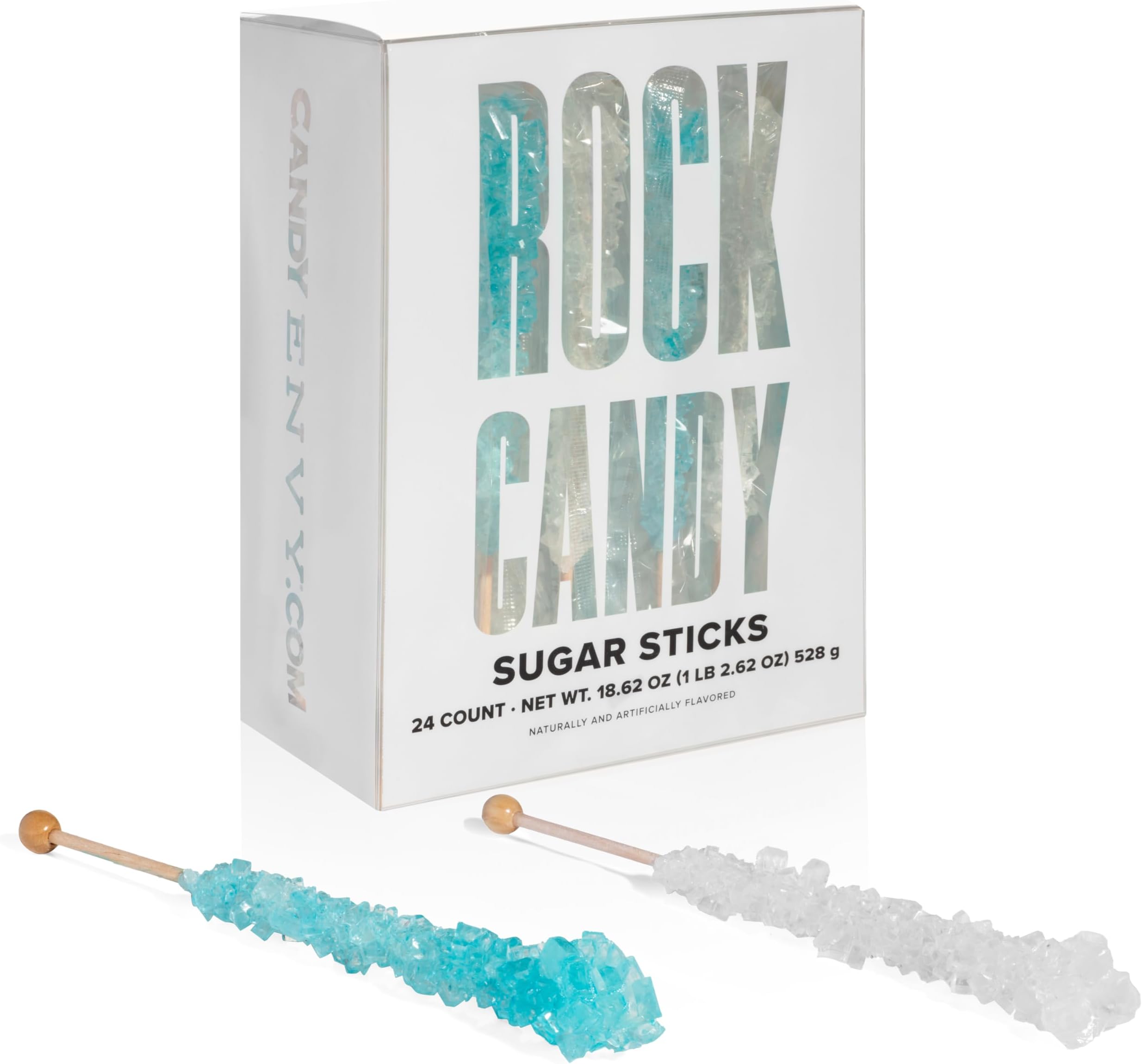 Amazon.com : Candy Envy - Light Blue and White Rock Candy Sugar Sticks ...