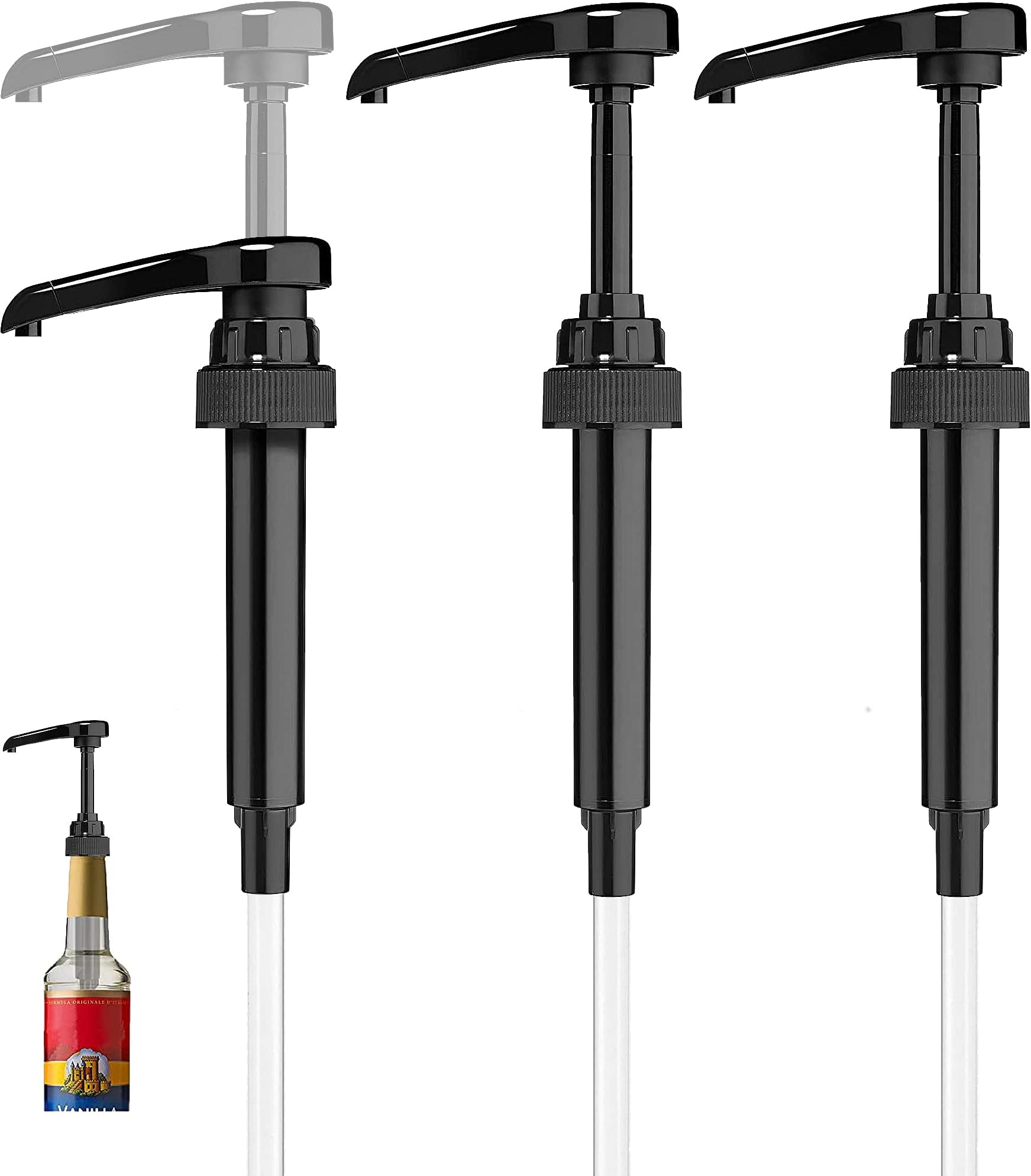 Amazon.com: 3-Pack Black Little Squirt Syrup Pumps for Coffee Syrup ...