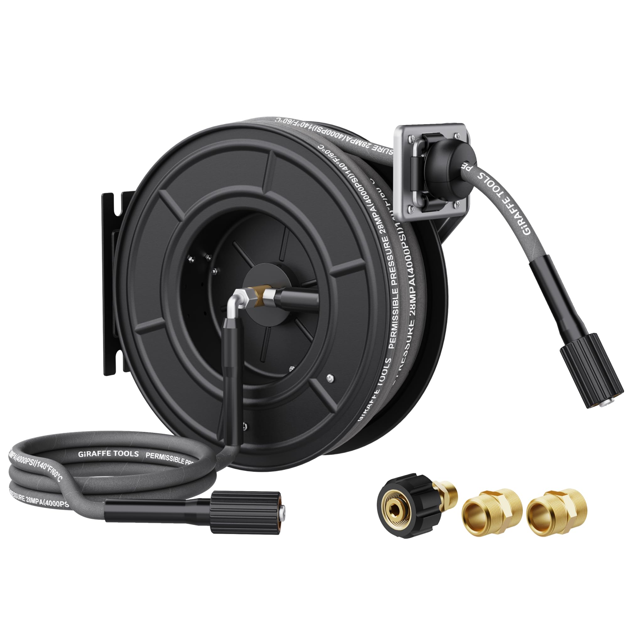 Amazon.com: Giraffe Tools Pressure Washer Hose Reel 60ft x 1/4", Heavy ...