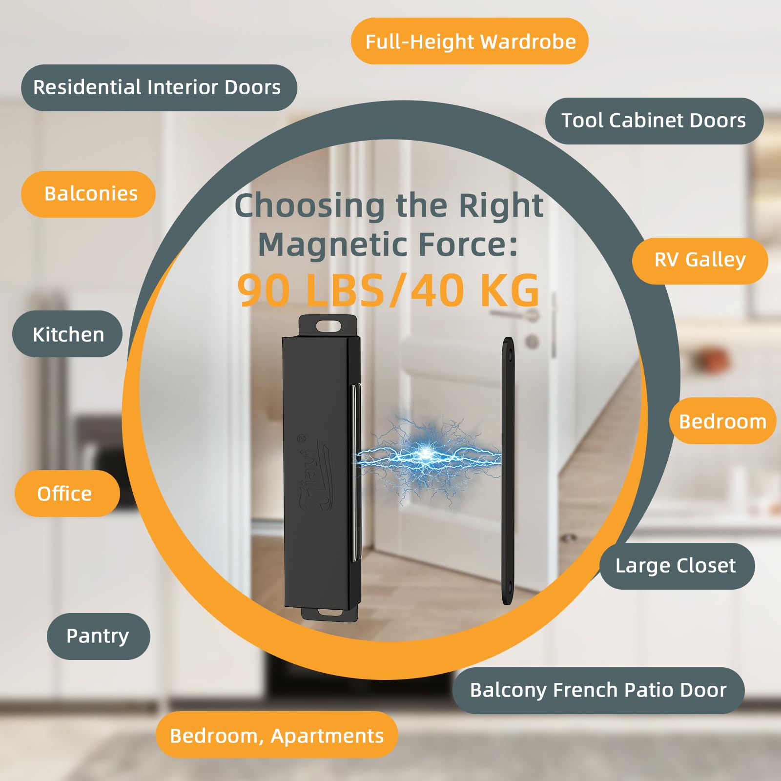 Snapklik.com : Cabinet Door Magnet Heavy Duty 2 Pack Magnetic Door ...