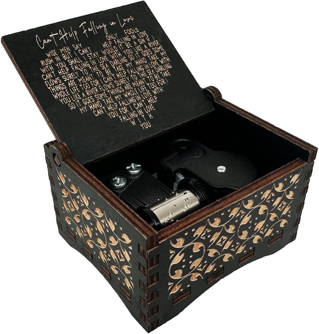 Amazon.com: Noland Can't Help Falling in Love Wood Music Box,Engraved ...