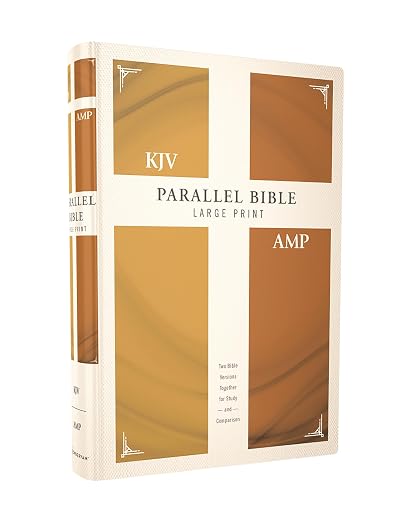 KJV, Amplified, Parallel Bible, Large Print, Hardcover, Red Letter: Two ...